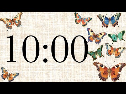 10 Minute Pretty Butterfly Timer (Harp Tones at End) - YouTube