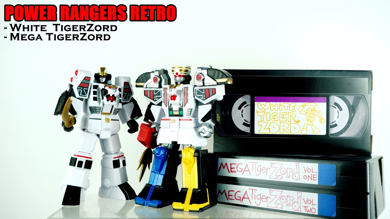 Review POWER RANGERS RETRO White TigerZord & Mega TigerZord - YouTube