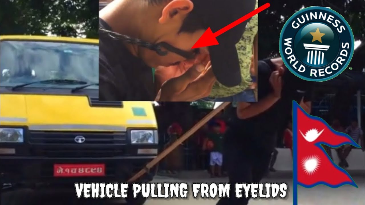 Vehicle Pulling From Eyelids 😱 [Guinness world record demonstration ...