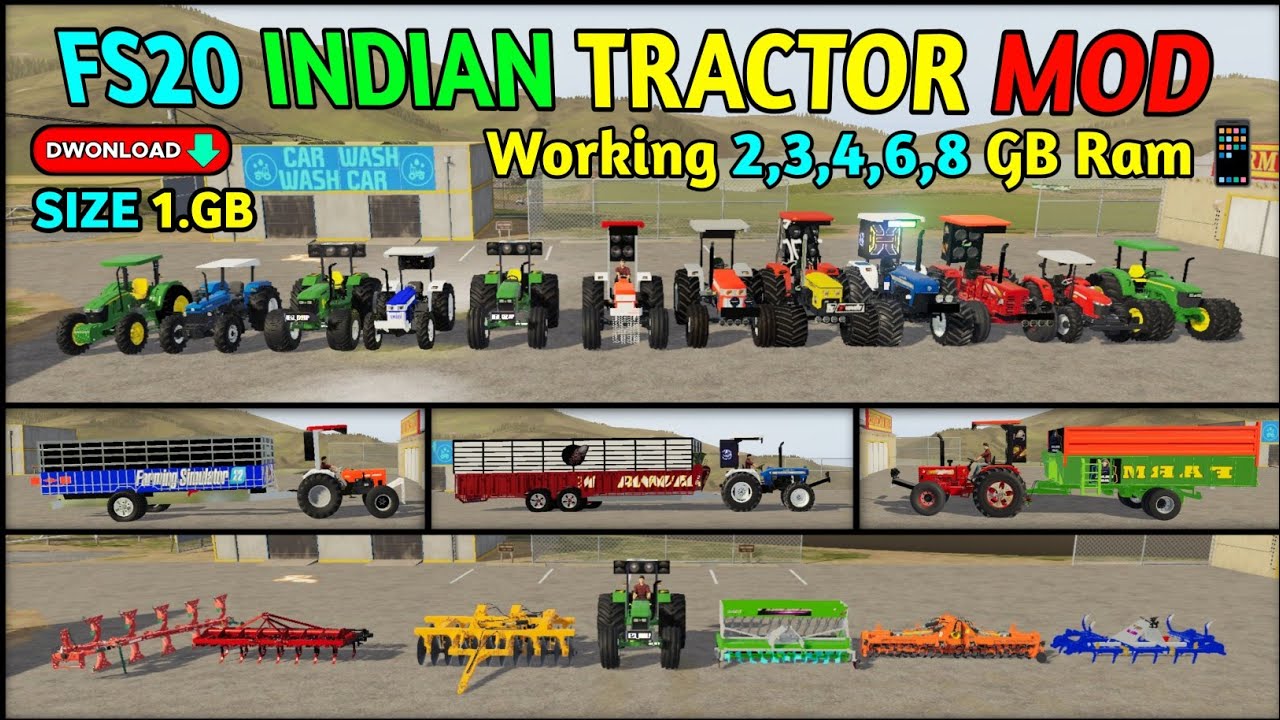 FS20 Nishu Deshwal Tractors Mod || FS 20 all Indian Tractor Mod ...
