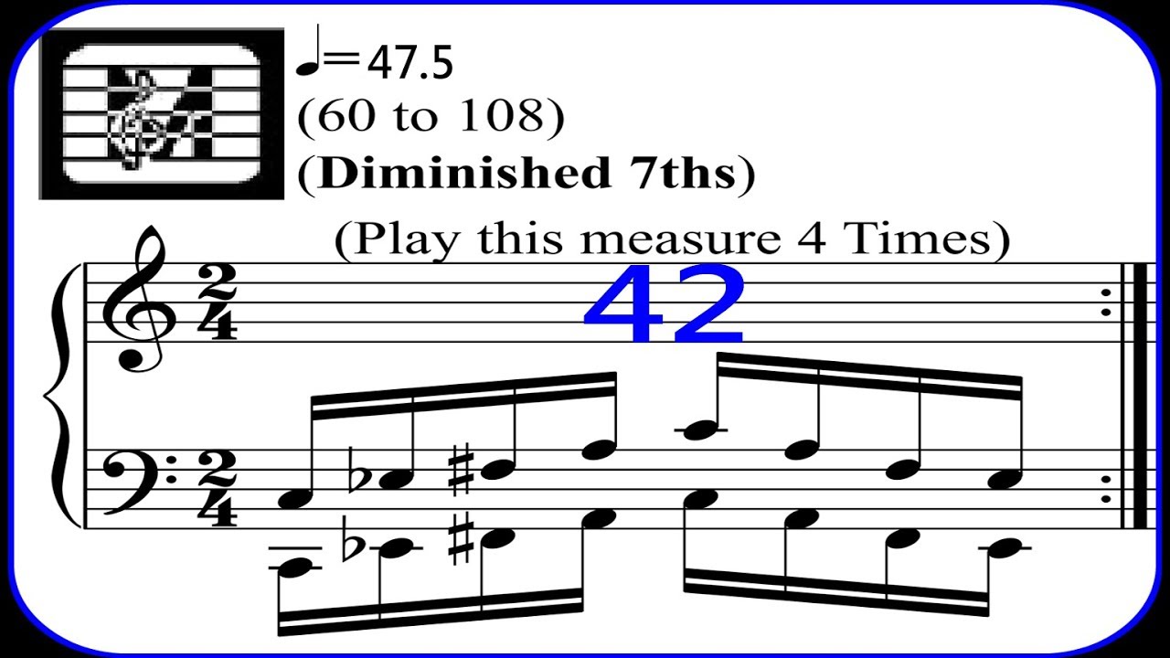 Hanon Ex N°42 (Arpeggios on Diminished 7ths) - YouTube