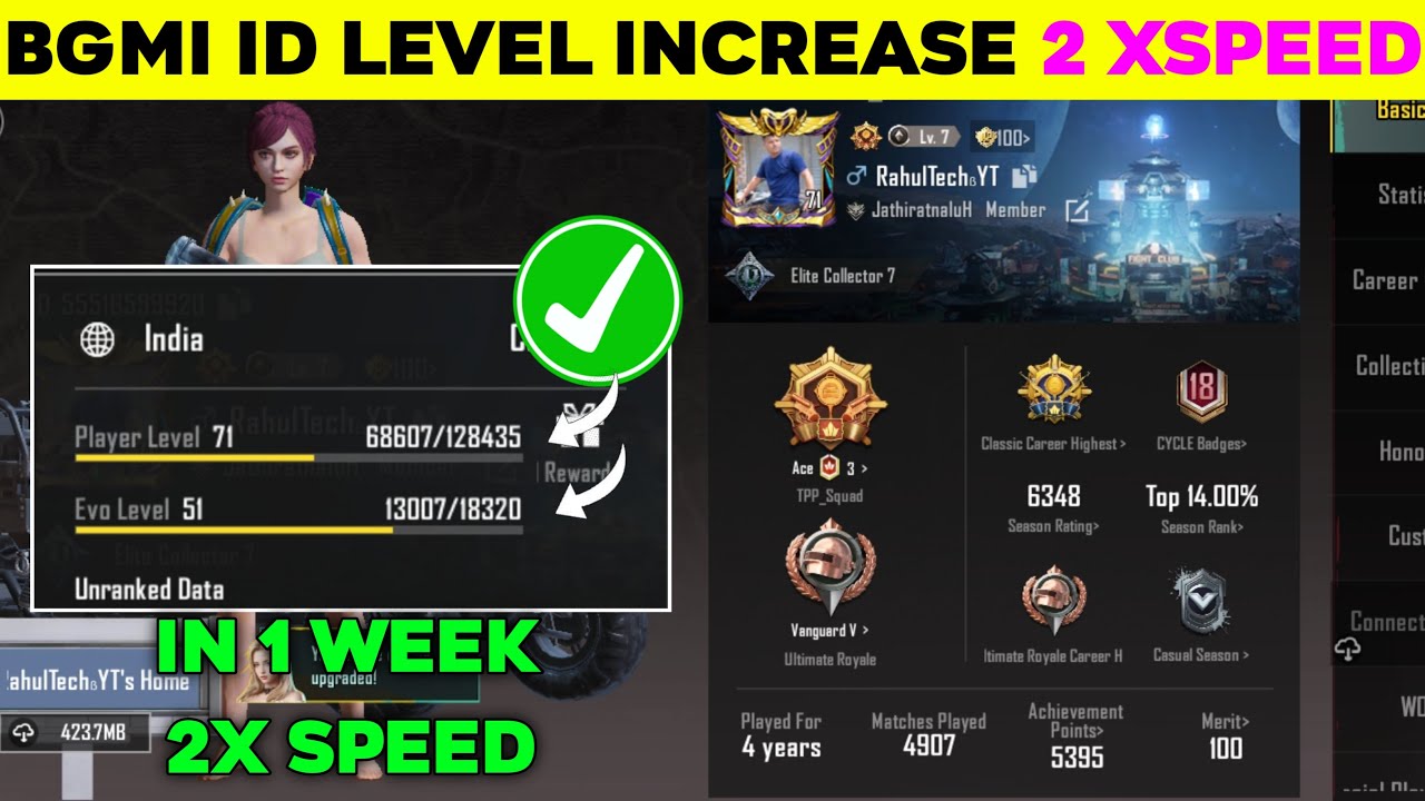 How to Increase BGMI ID Level Fast 🔥 | Level Up Quickly in BGMI Or PUBG ...