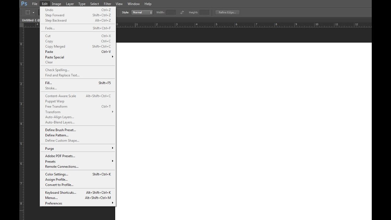 Adobe photoshop cs6 || basic || tutorial for Beginners [ Edit Menu ] In ...