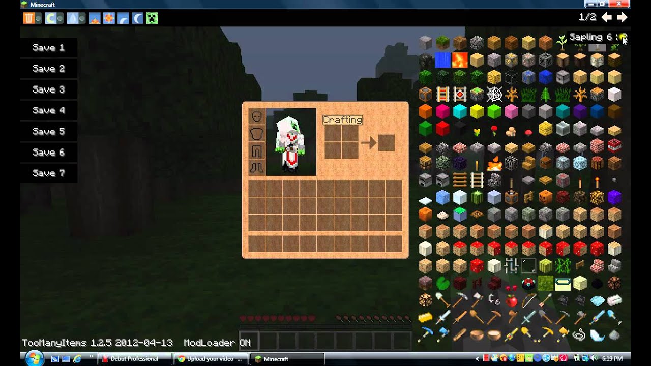 How to install toomanyitems mod for minecraft - YouTube