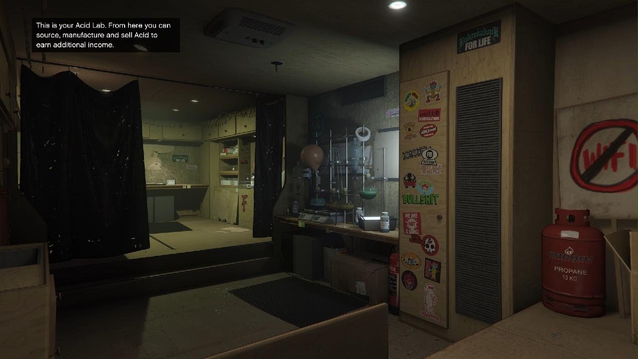 Grand Theft Auto V acid lab setup - YouTube