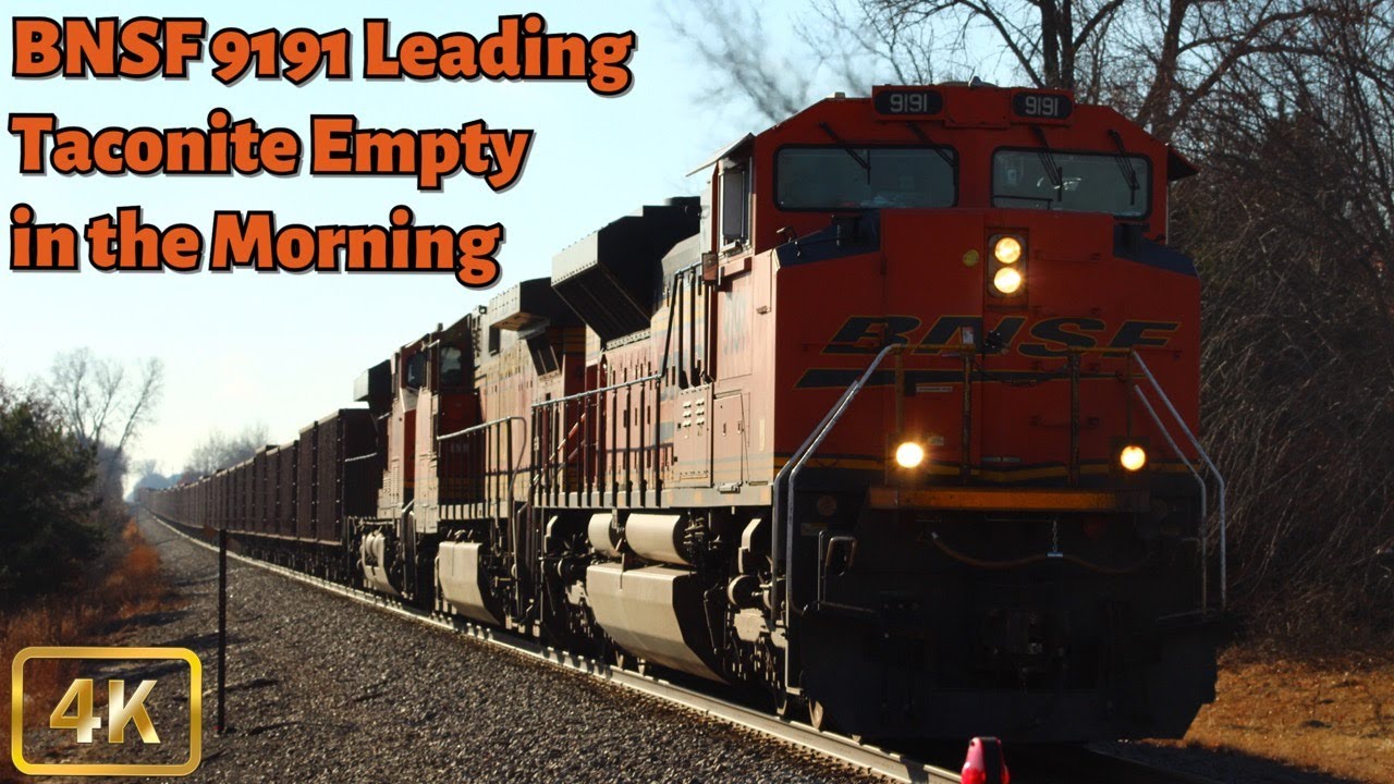 BNSF 9191, Taconite Empty & Coal Load on the Hinckley Subdivision - YouTube