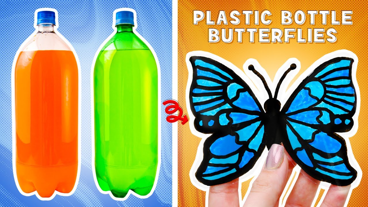 Plastic Bottle Butterfly Craft | Easy Butterflies Recycling Craft - YouTube