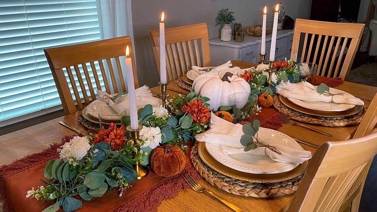 Thanksgiving Table - Pumpkin Themed Table Setting - Fall Table Setting ...