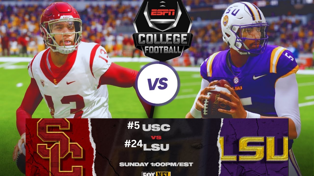 NCAA Football 24 I #5 USC (6-1) vs #24 LSU (3-4) I Week 8 Matchup - YouTube