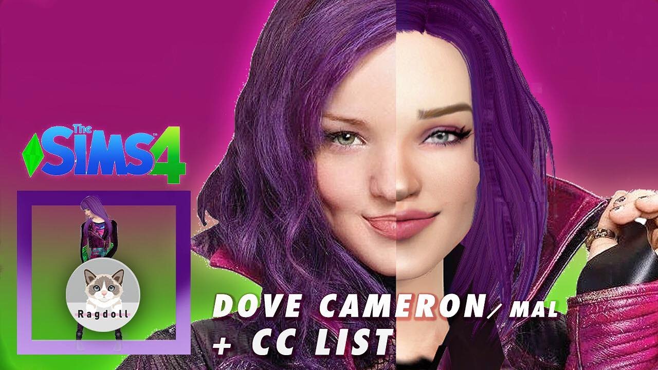 SIMS 4 | CAS | Dove Cameron as Mal from Descendants!! 😈 Satisfying CC ...