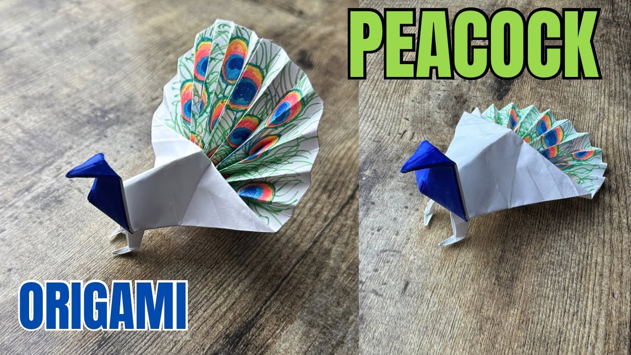 ORIGAMI PEACOCK EASY TUTORIAL | HOW TO MAKE ORIGAMI PEACOCK STEP BY ...