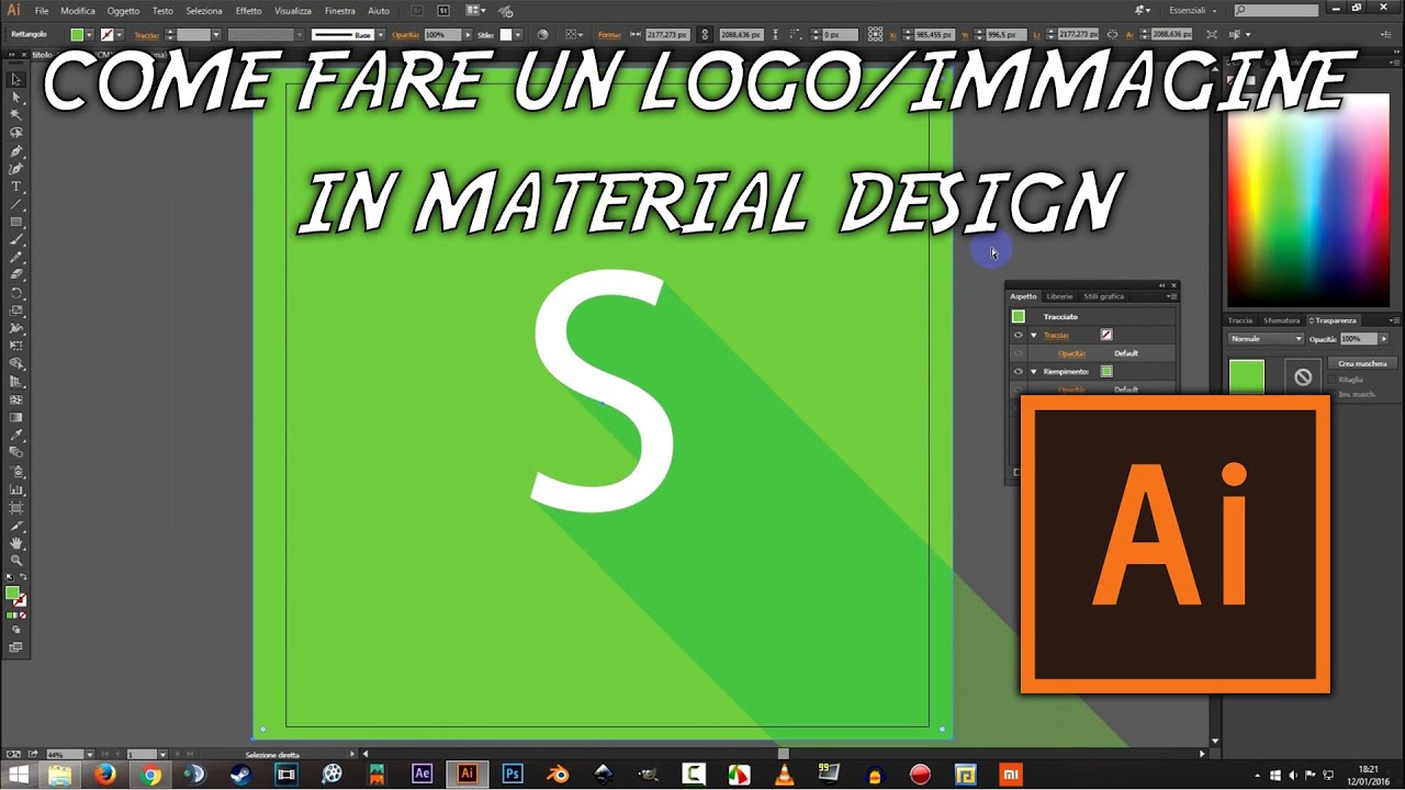 Creare un Logo/Immagine in Material Design (Illustrator) - YouTube