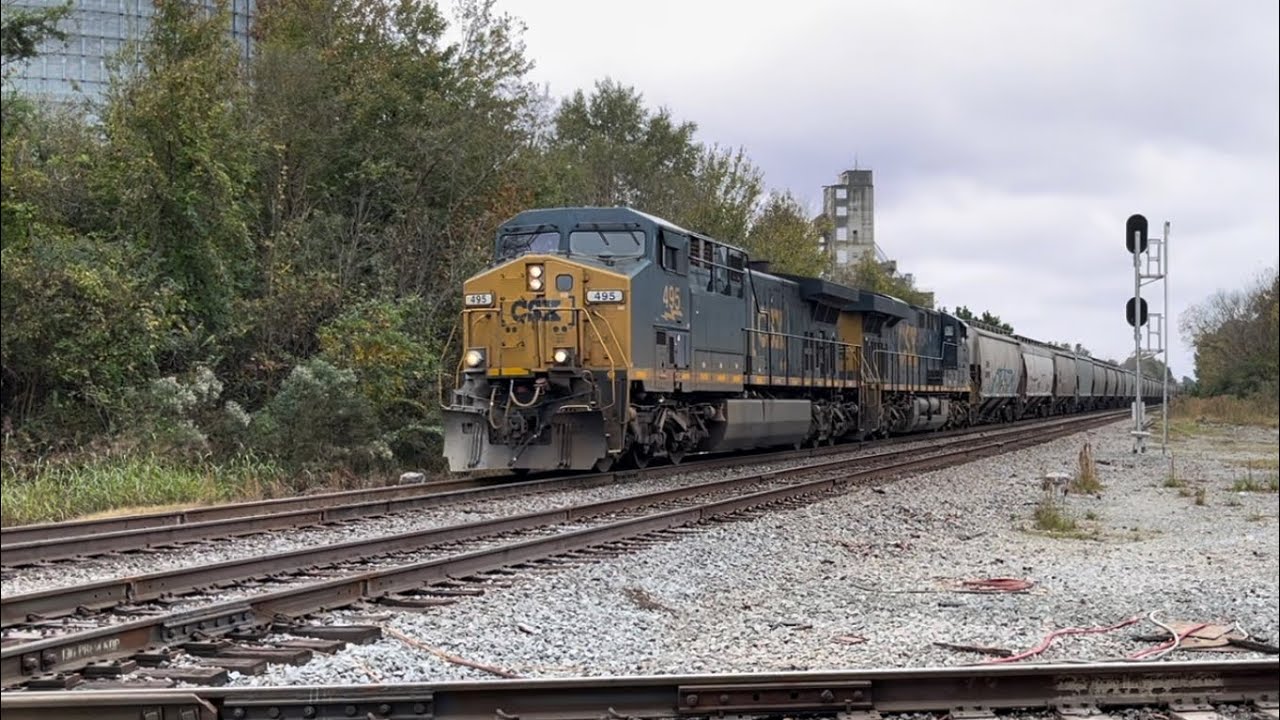 CSX 495 Rolling Slowly Through Selma Station, NC - YouTube