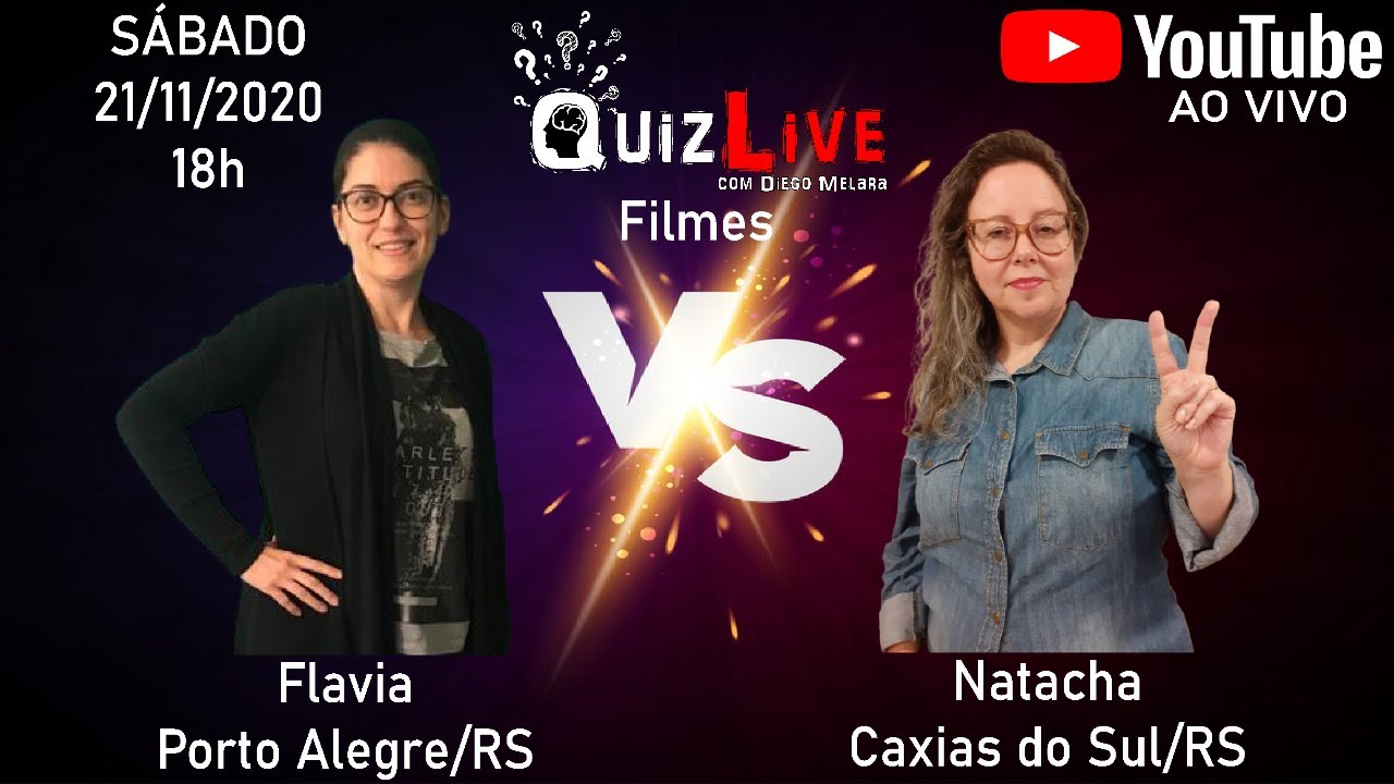 QUIZ LIVE COM DIEGO MELARA LIBRAS / FLAVIA VS NATACHA - YouTube