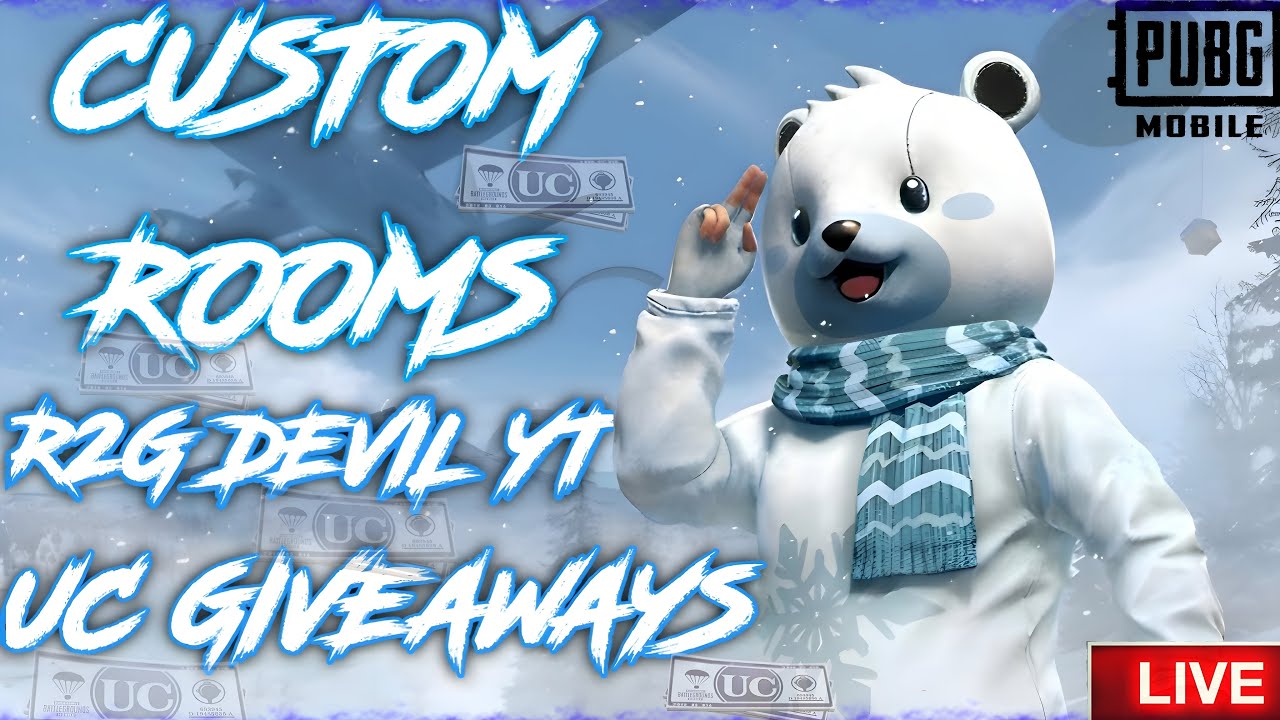 UNLIMITED CUSTOM ROOMS & UC GIVEAWAYS | R2G DEVIL YT ️ #r2g #pubg #custom #customrooms - YouTube