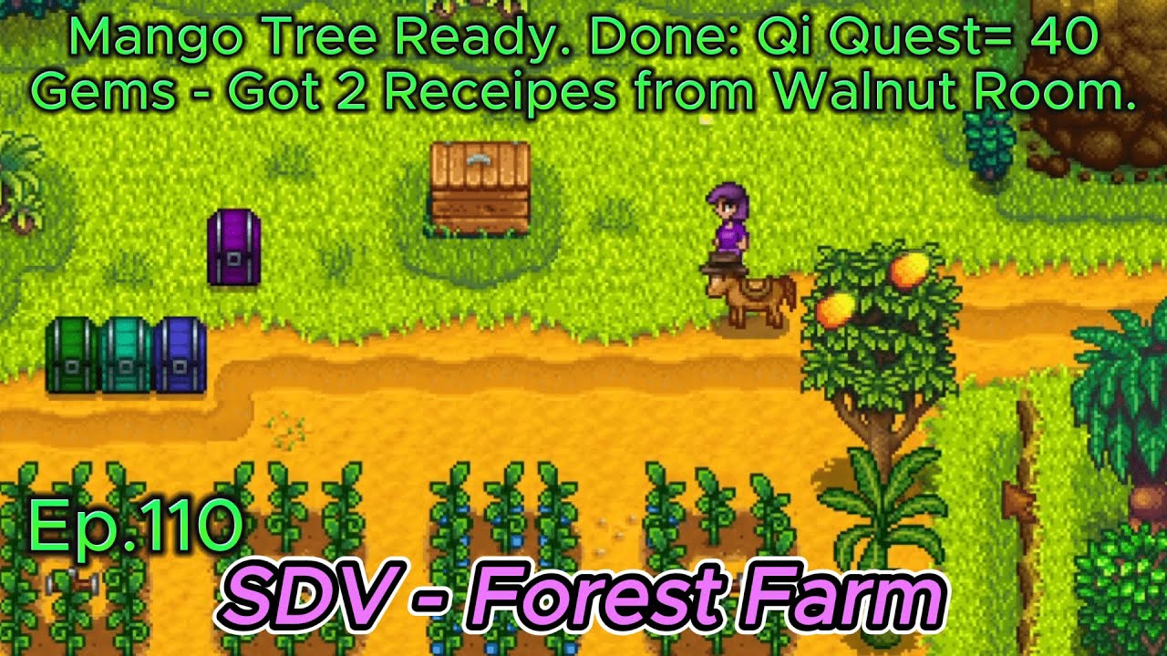 Stardew Valley Forest Farm Ep110- Mango Tree Ready. Done: Qi Quest= 40 ...