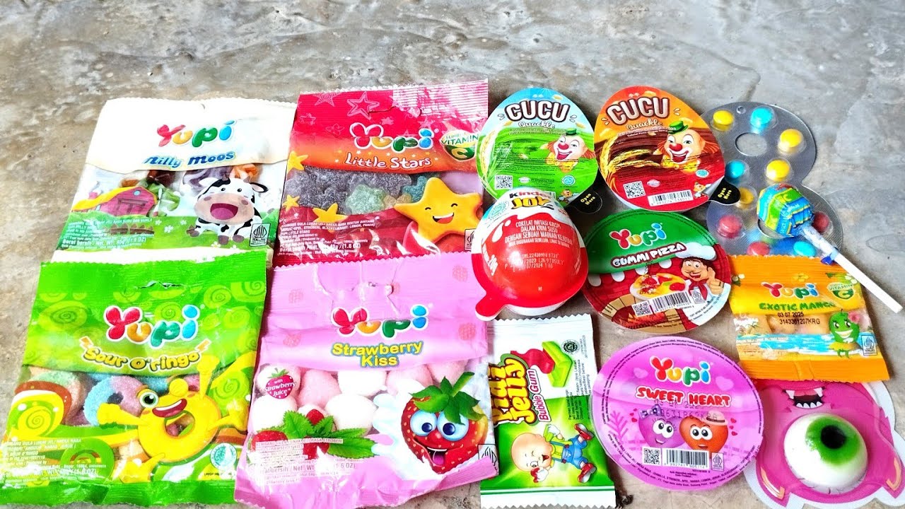 Lollipop Chacha Kinder Joy Yupi Permen Cucu Quackle 30.4 - YouTube