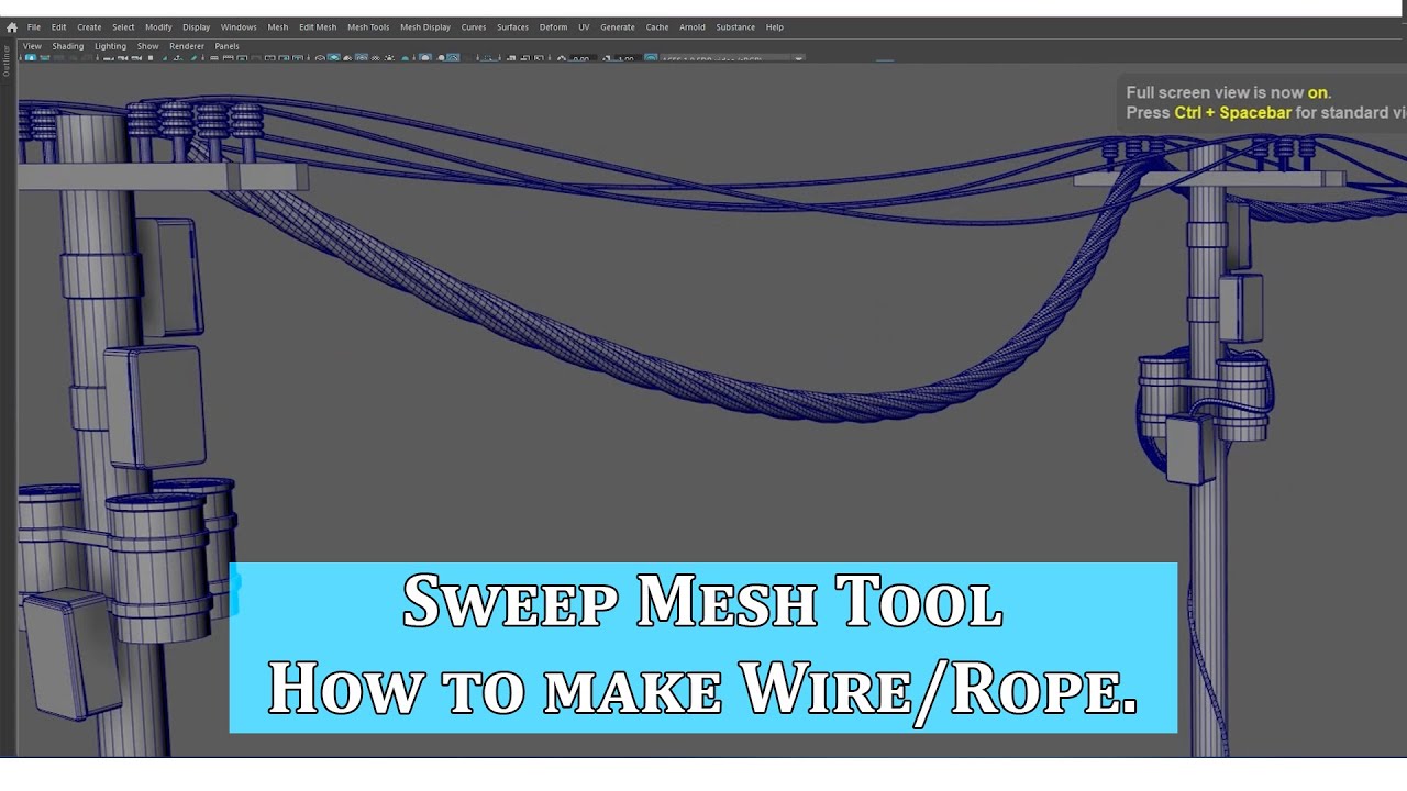 How to Make Wire/Rope Using Sweep Mesh in Maya | Quick & Easy Tutorial ...