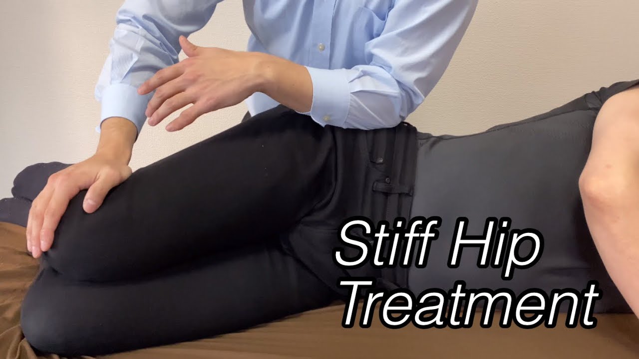 Manual therapy for stiff hip - YouTube