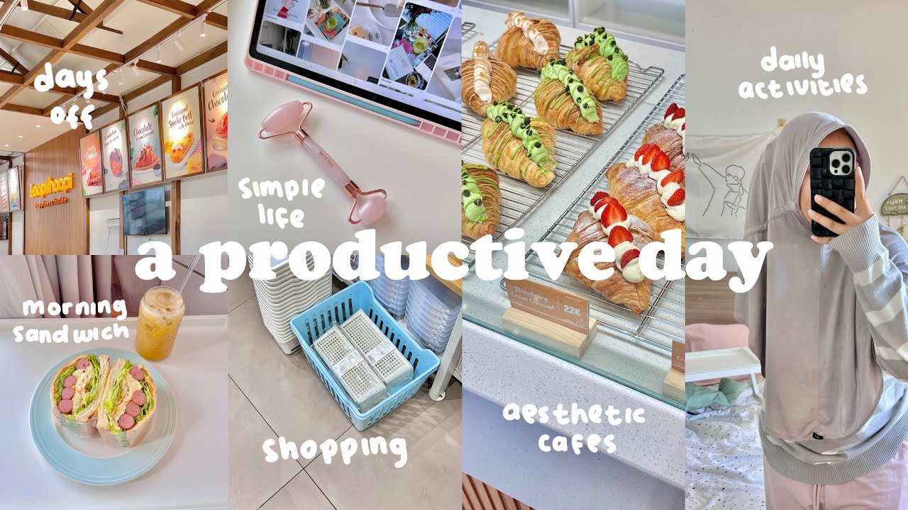 a productive day in my life🥪🌷days off,aesthetic cafes,morning sandwich ...