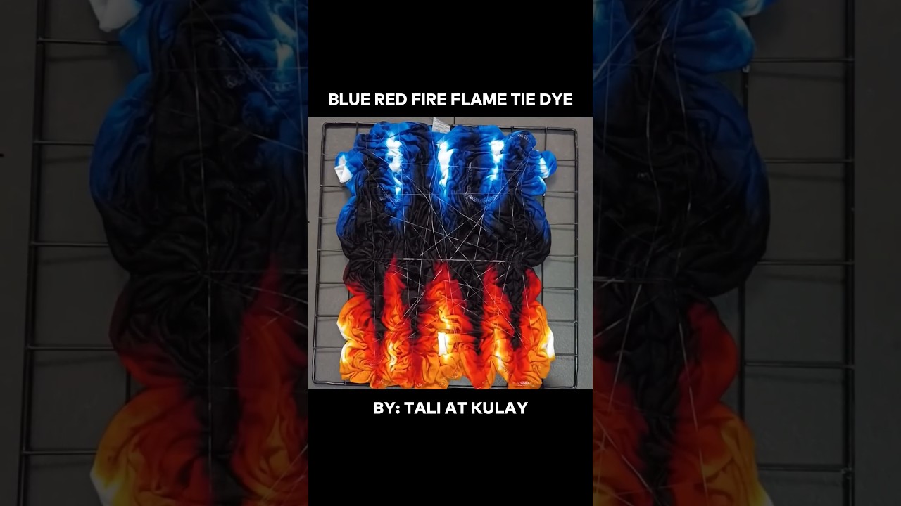 Blue Red Fire Flame Trasher Tie Dye Pattern/Tutorial #shorts - YouTube