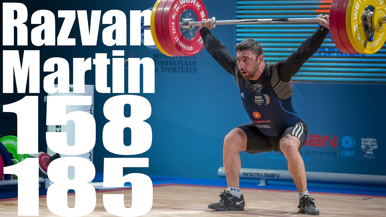 Razvan Martin (77kg) 158kg Snatch 185kg Clean and Jerk - 2018 European ...