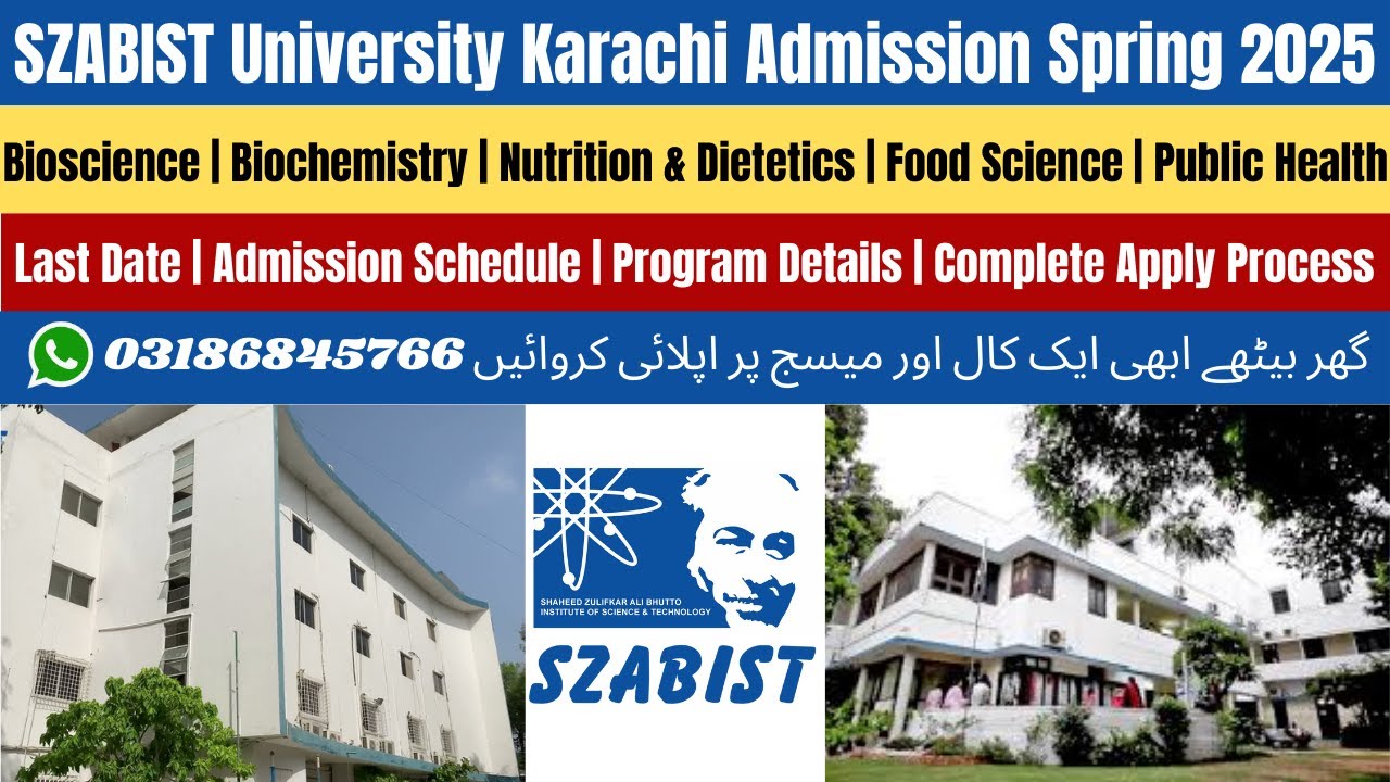 SZABIST University Karachi Admission 2024 | SZABIST Karachi Admission ...