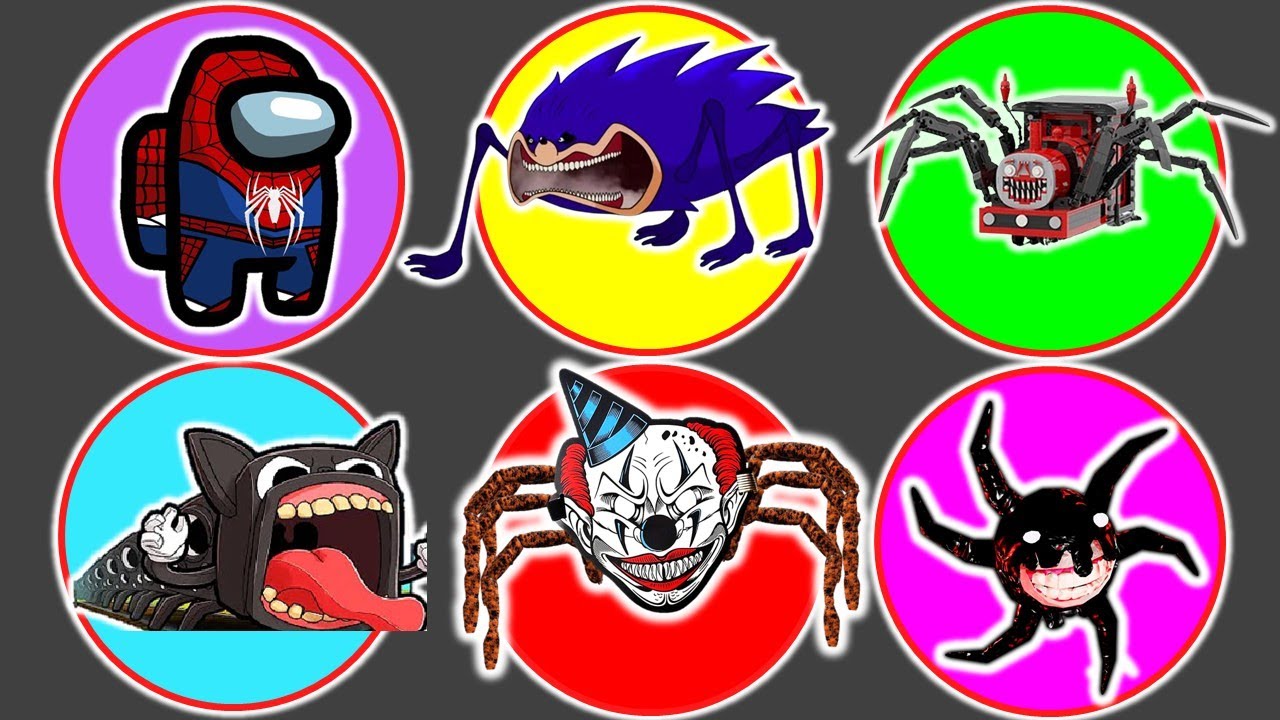 KUMPULAN MONSTER !! Among US Spider, Shin Sonic, Screech Roblox, Clown ...