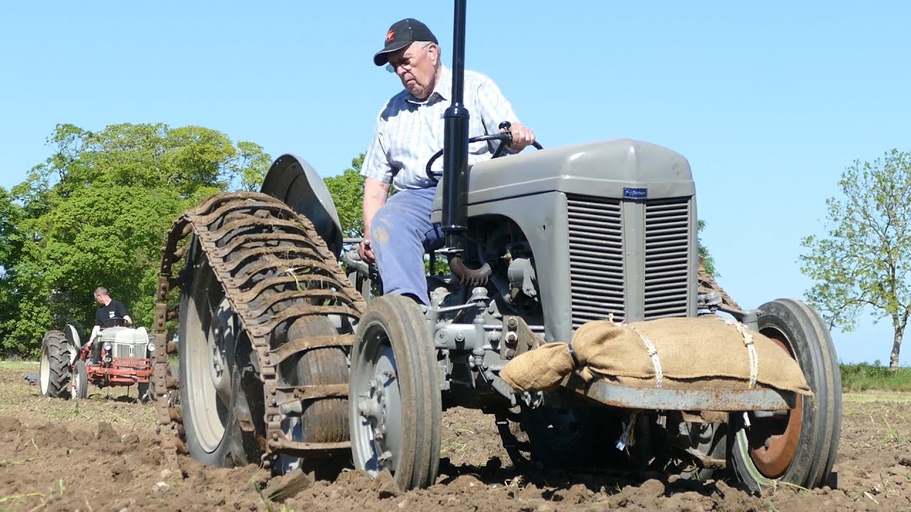 Ferguson TEA20 With Half Tracks Ploughing w/ Ferguson Disc Plough ...