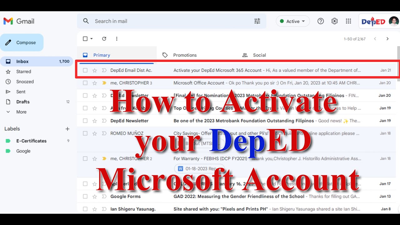 How to Activate your DepEd Microsoft Account - YouTube