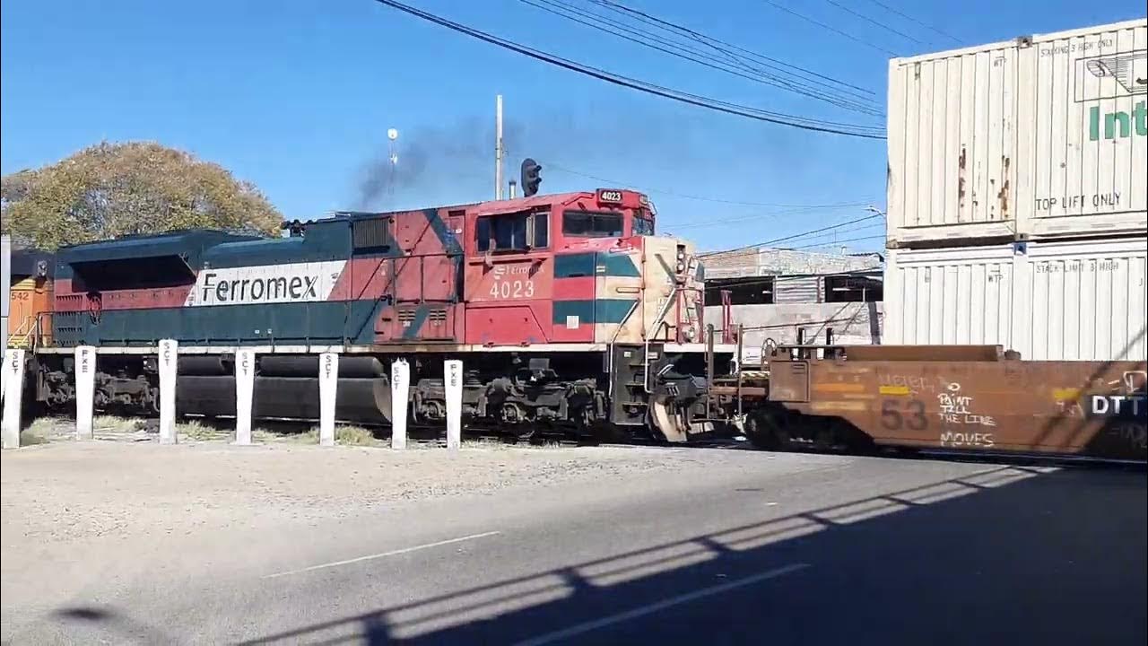 Tren BNSF 7542 & FXE 4023 Con contenedores rumbo al norte - YouTube