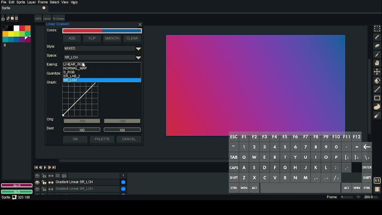 AsepriteAddons Linear Gradient Demo - YouTube