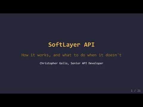 SoftLayer API: Getting Started - YouTube