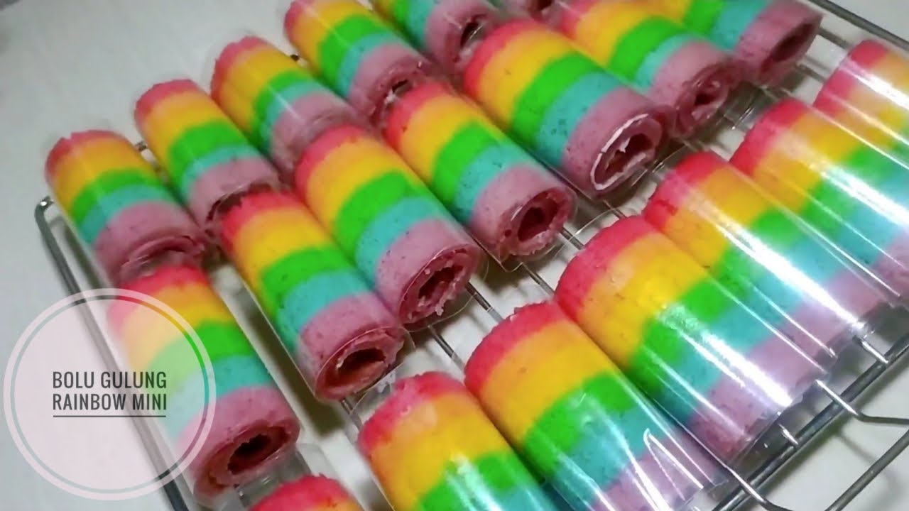 RESEP MEMBUAT BOLU GULUNG RAINBOW MINI II Lentur & Super Lembut ...