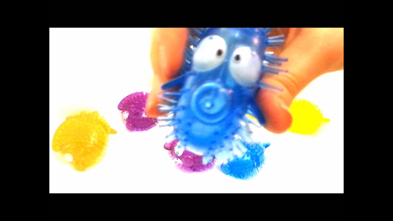 Puffer fish toy color game and water surprise! - YouTube