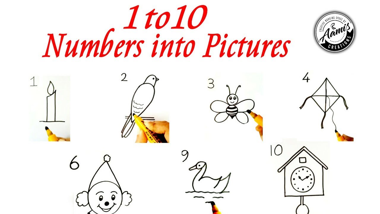 1 to 10 into pictures #numbers #1_to_10 #pictures #number_drawing # ...