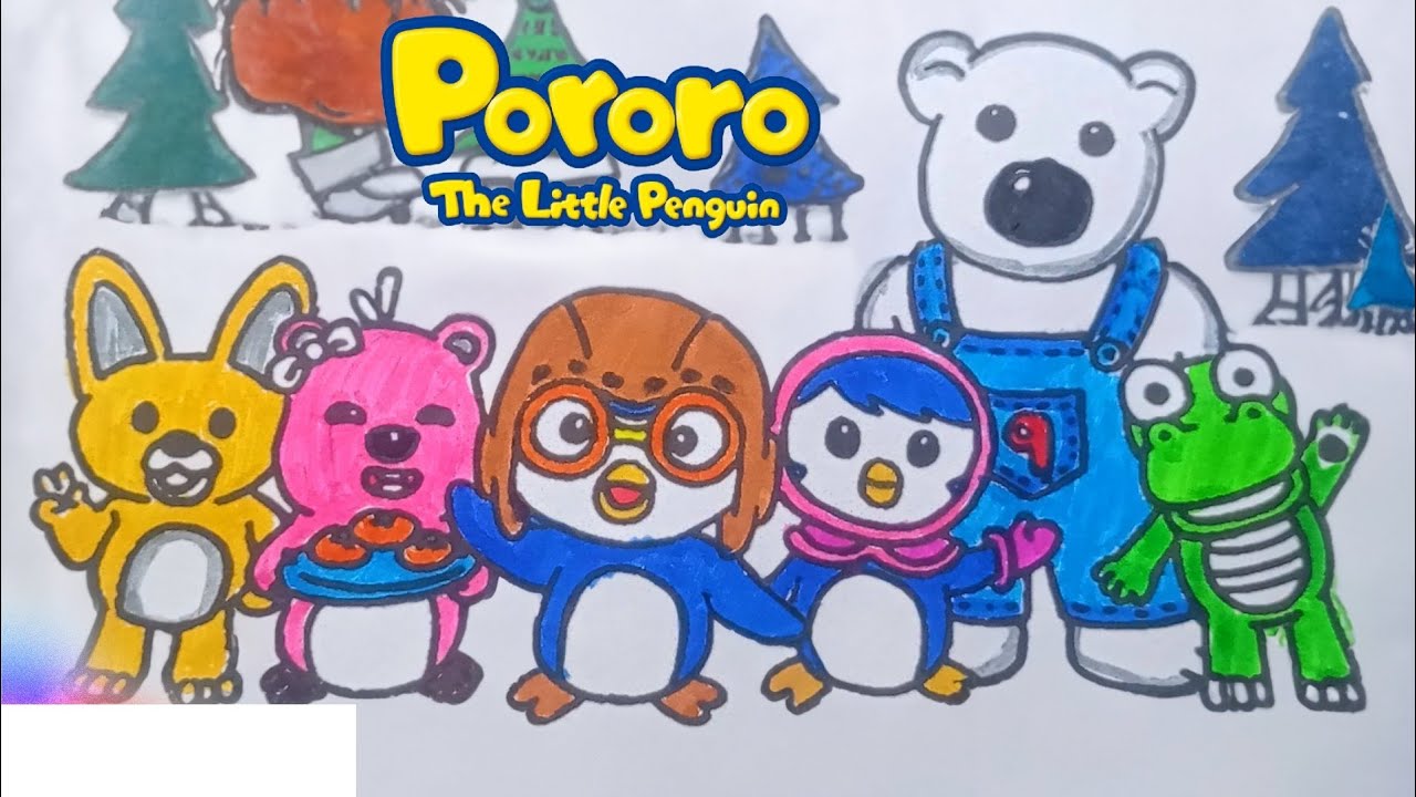 Pororo the Little Penguin | mewarnai pororo dan teman teman - YouTube
