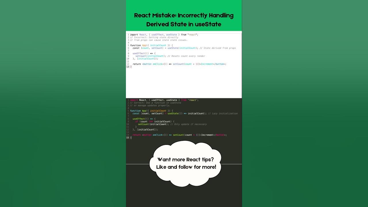 React Mistake: Incorrectly Handling Derived State in useState - YouTube