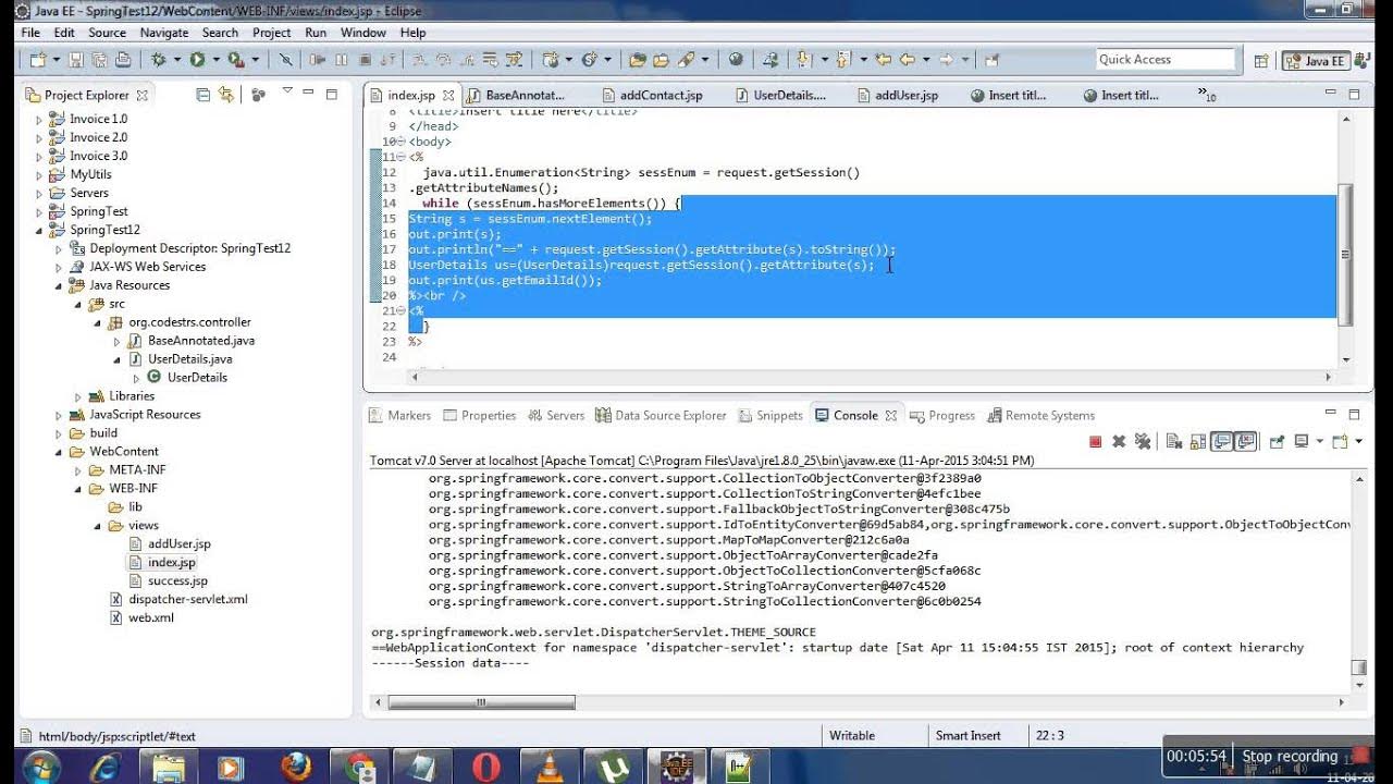 Spring MVC Tuorials -8 Understanding @Model attribute contd. @SessionAttribute - YouTube
