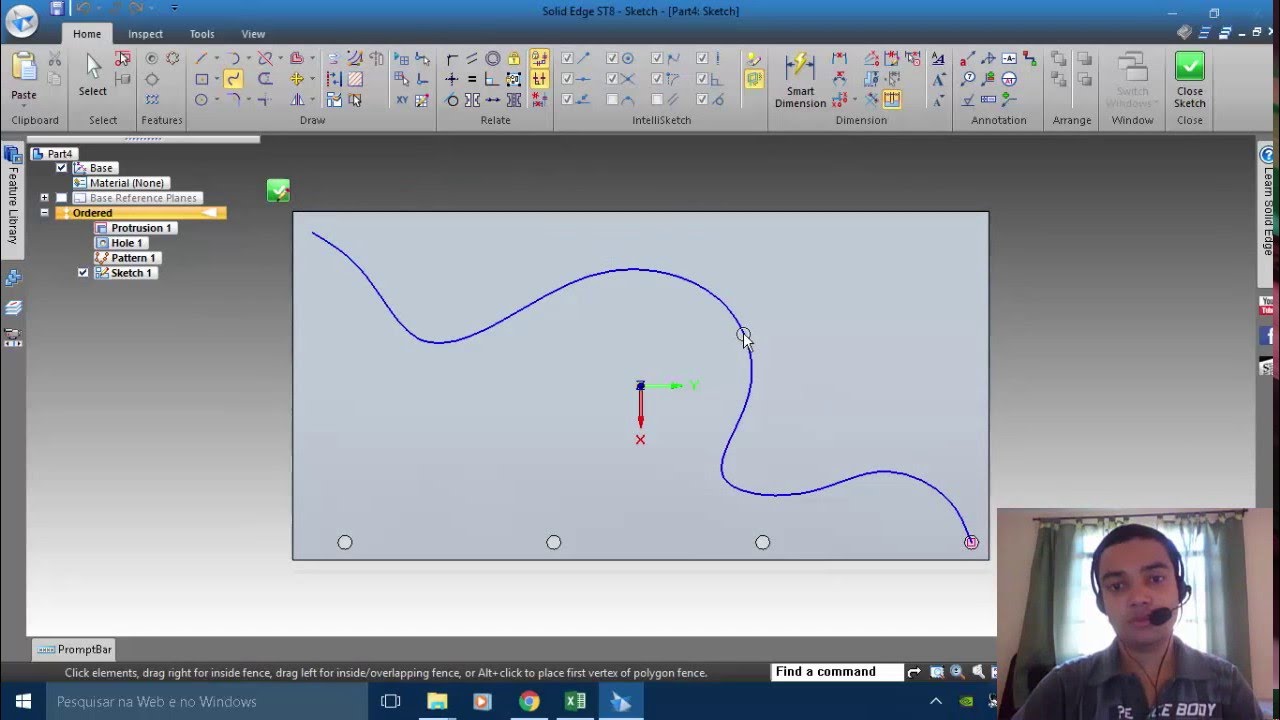 Tutorial Solid Edge 012 - A ferramenta Curved Pattern - YouTube