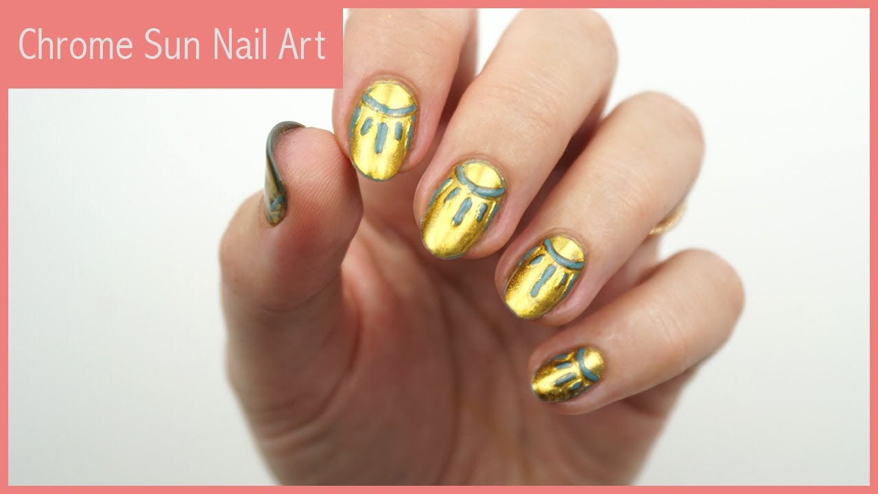 Chrome Sun Nail Art Tutorial - YouTube