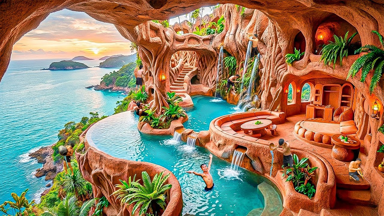 200 Days Building a Luxury Underground Cave House with Carved Interior ...