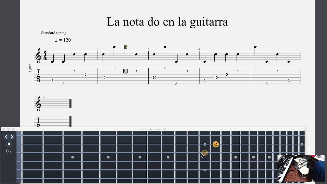 La nota do en la guitarra virtual - YouTube