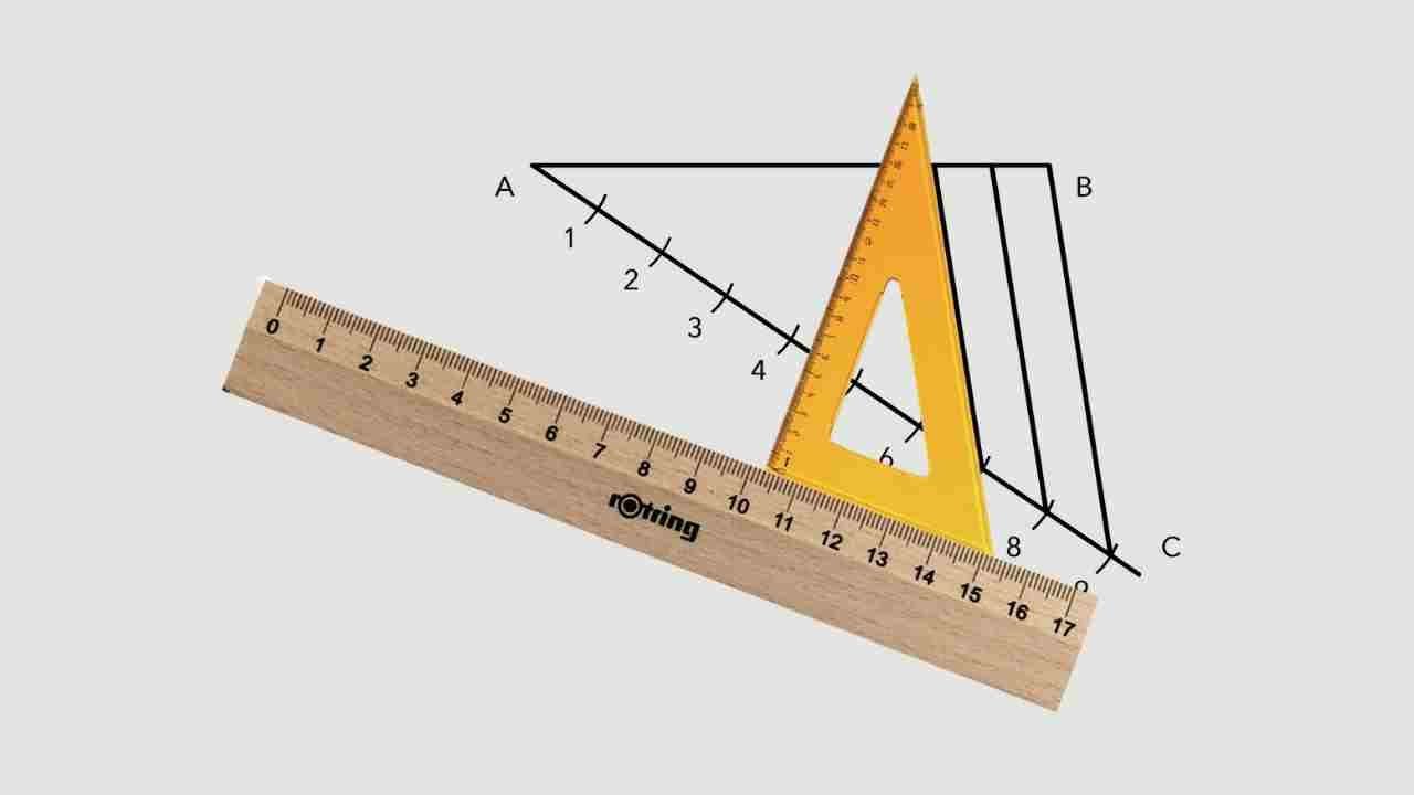 How To Divide A Straight Line Into A Given Number Of Equal Parts - YouTube