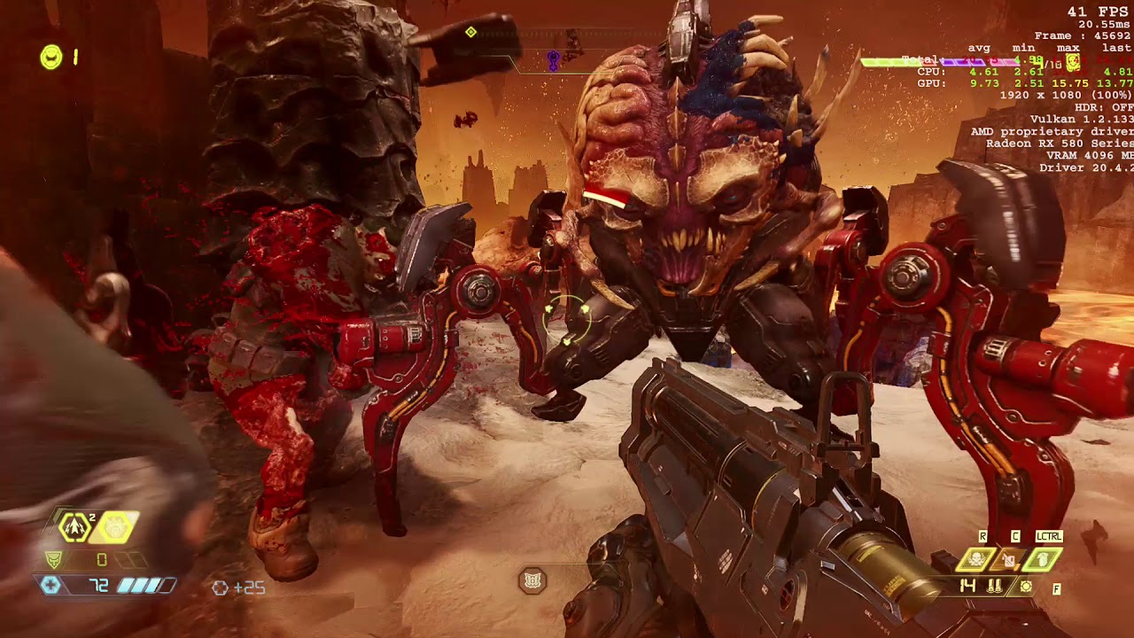 DOOM ETERNAL ULTRA VIOLENCE. HIGH GRAPHICS SETTINGS RX580 4GB - YouTube