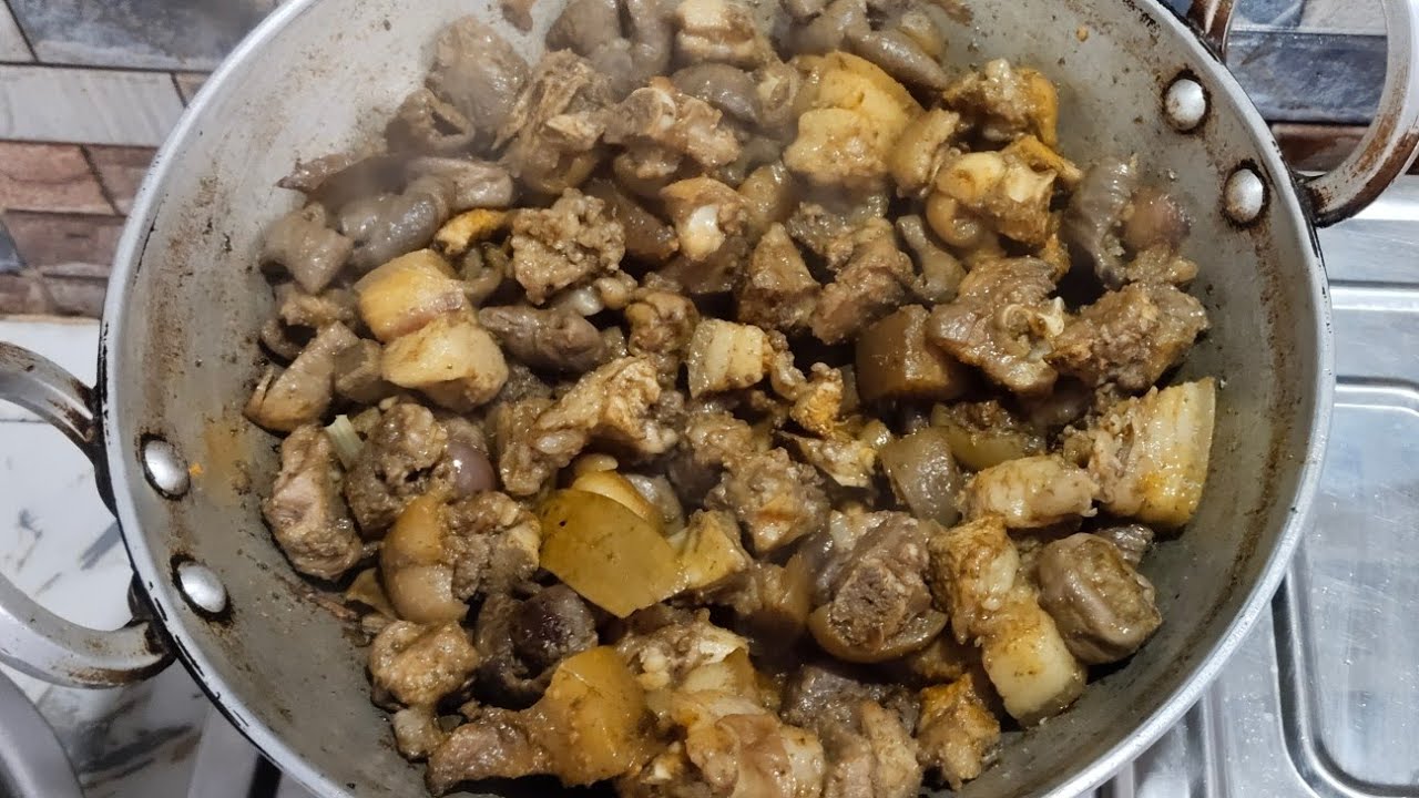 Pork Intestine Dry Fry Recipe | Village Cooking Pork Intestine | Pork ...
