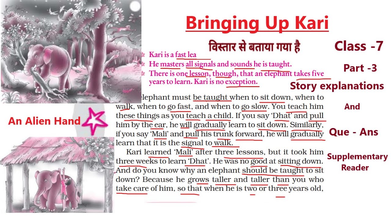 Bringing Up Kari Class -7 Part -3 | English story with Hindi ...