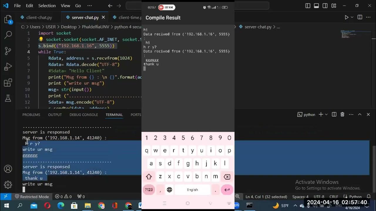 Server Client Chat Time Open Software Using Python Learnpython Pythonlearning Coding
