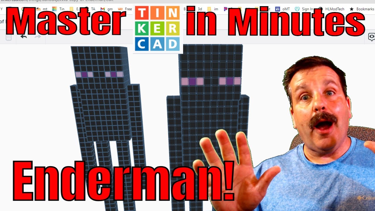 Make a Minecraft Enderman using Tinkercad 5mm nudge trick - YouTube