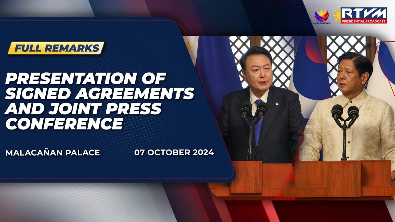 Presentation of Signed Agreements and Joint Press Conference (Speech ...